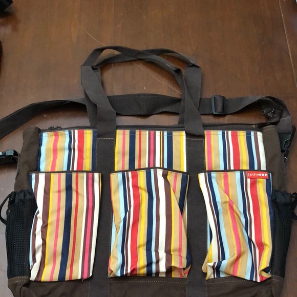 Skip Hop | Bags | Skip Hop Handle Crossbody Bag In Stripes With Brown ...